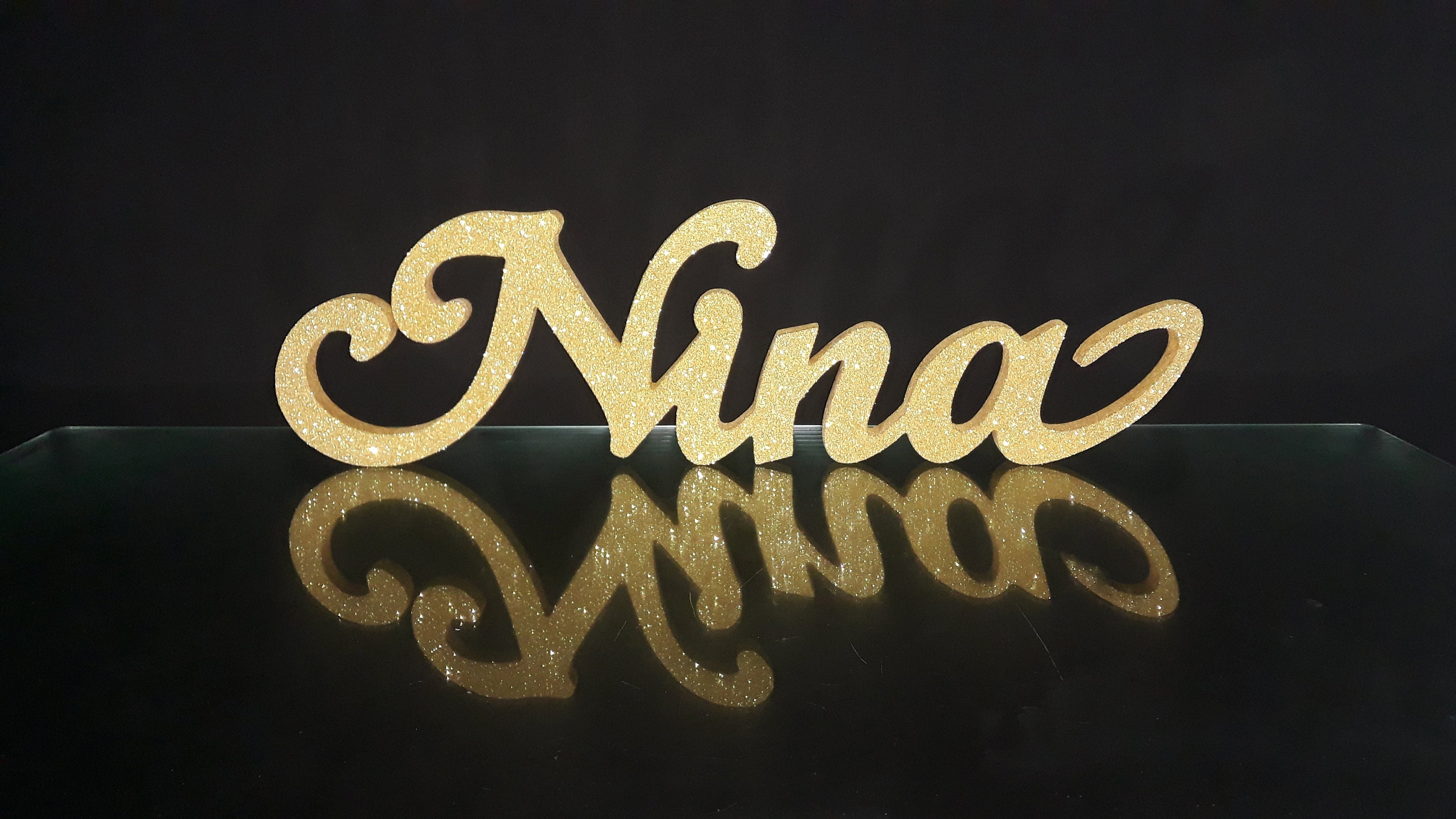 Gold Color Custom Name 3D Nina Gold Glitterfoam Letters Name - Etsy