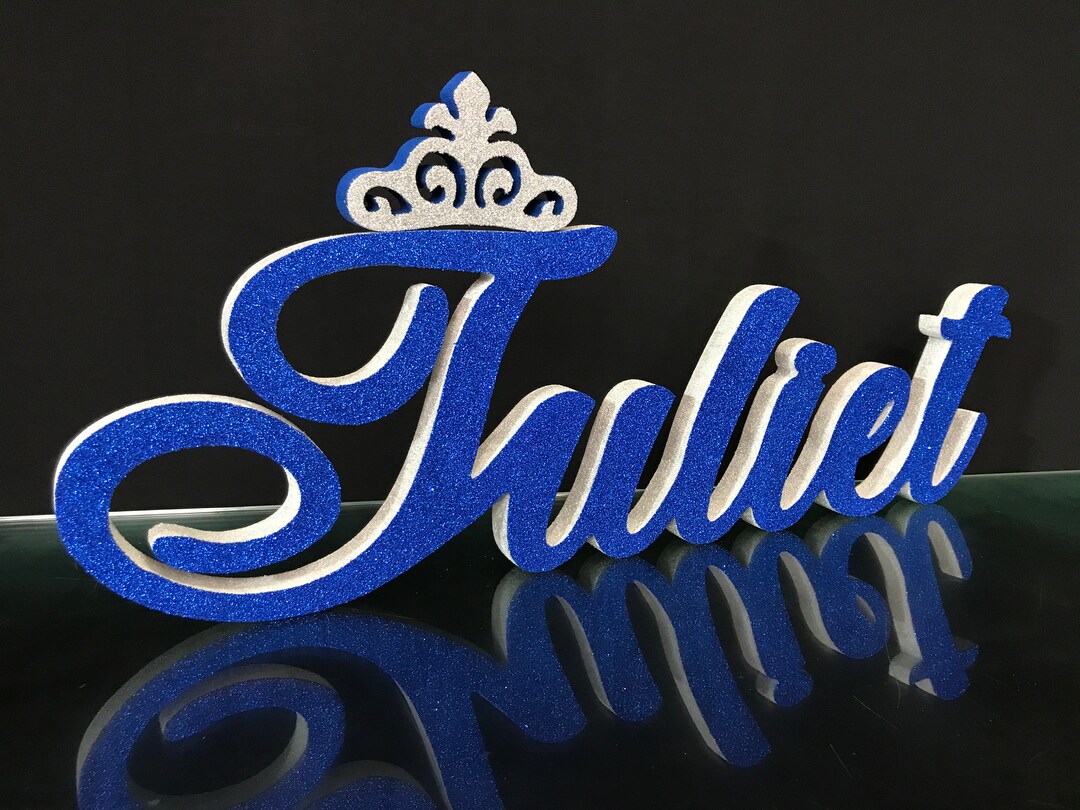 Custom Name 3D Juliet ,foam Letters Name Age Block,3d Name Silver ...