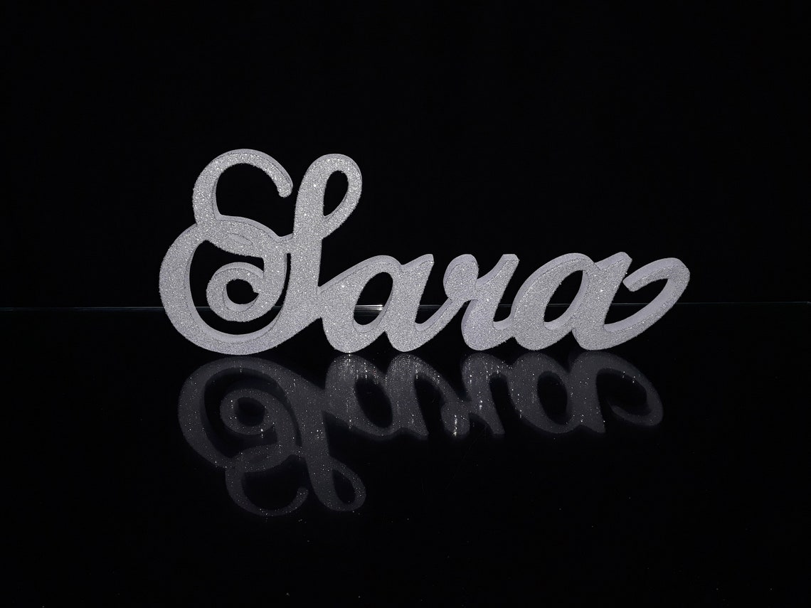 White Color Custom Name 3D Sara Glitterfoam Letters Name Age - Etsy