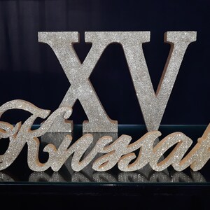 Set for Quinceanera Number 15 Roman and 3D Name,sign 12" Foam Custom ...