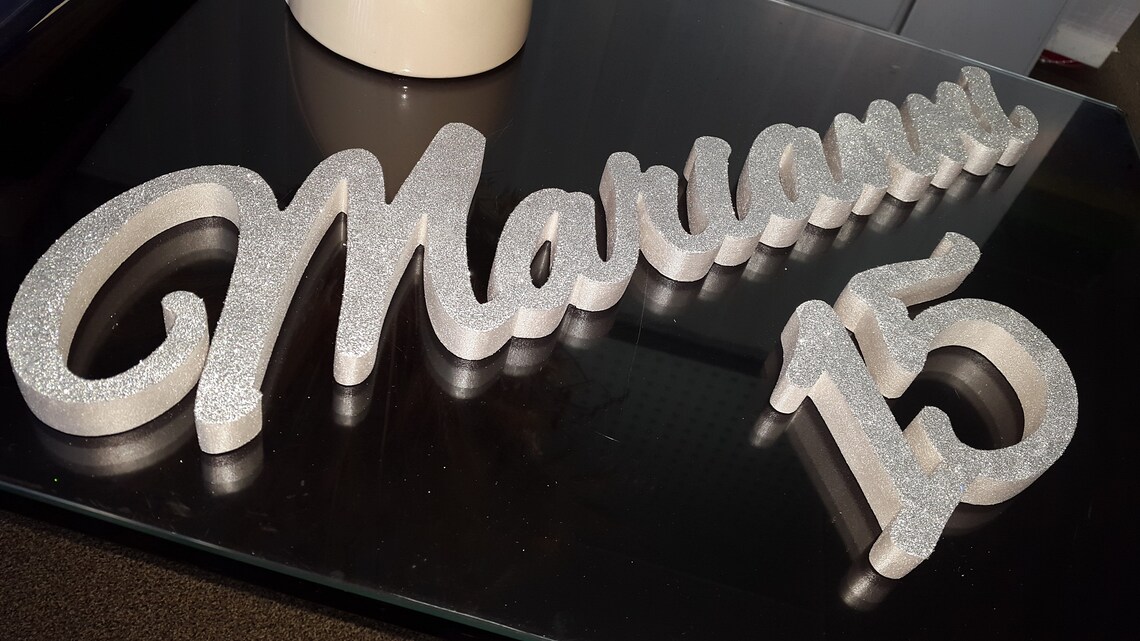 Sweet 15 Sweet 16 name sign in board Custom name silver | Etsy