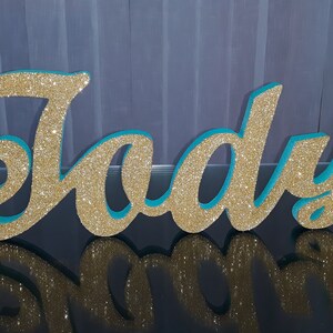 Turquoise Color Custom Name 3D Jody Gold Glitter,styrofoam Name,foam ...