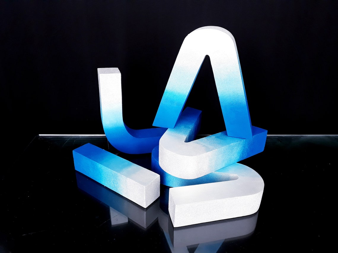 3D Styrofoam Letters 8 Inches Gradient Shading From Royal Blue - Etsy
