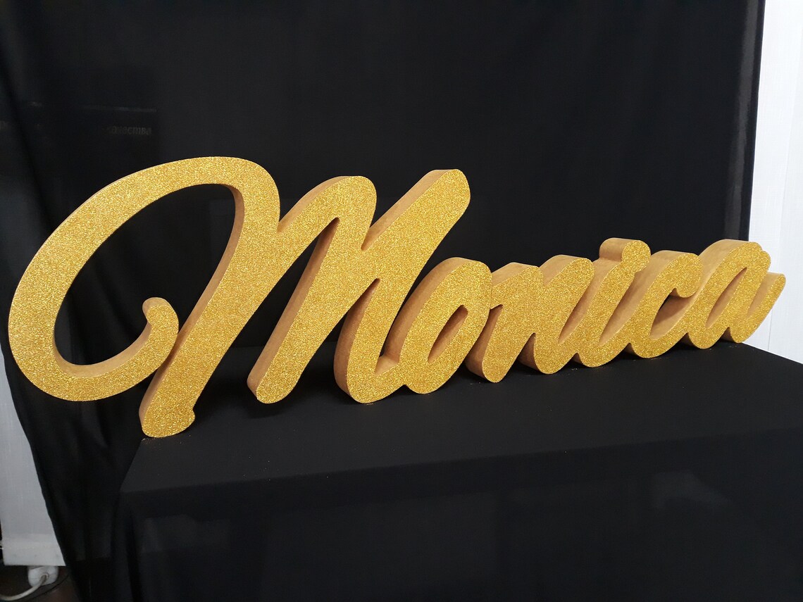 Big Silver 3D Sign 12 Styrofoam Custom Name Monica | Etsy