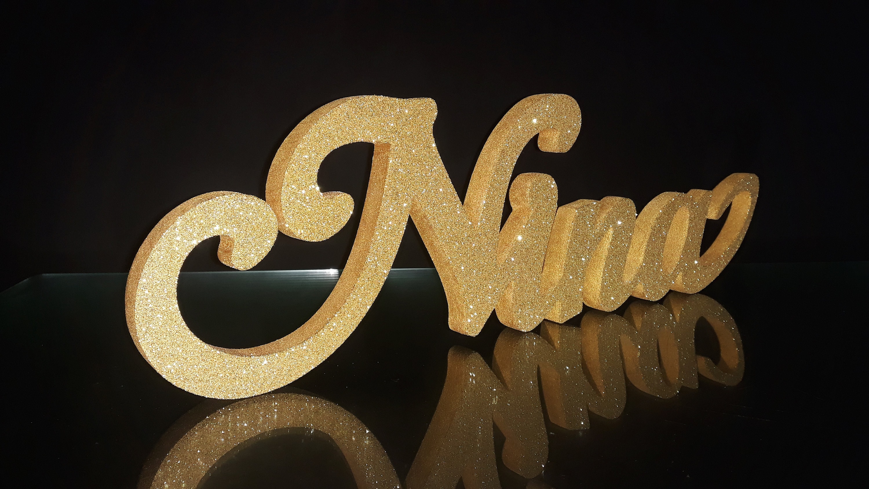 Gold Color Custom Name 3D Nina Gold Glitterfoam Letters Name - Etsy