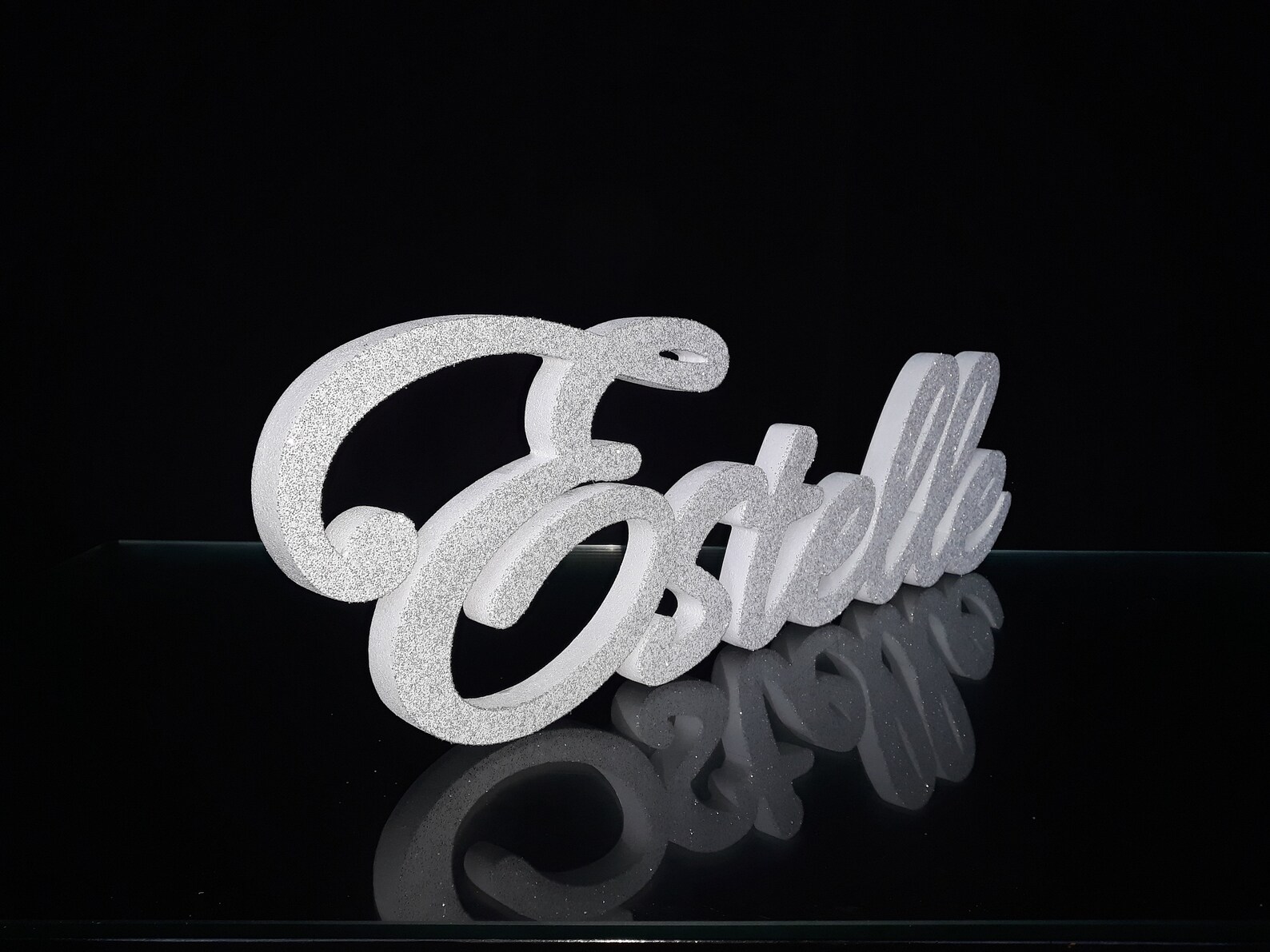 White Color Custom Name 3D White Glitterstyrofoam Name Foam | Etsy