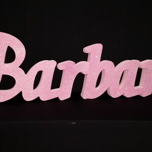 Big Pink 3D Sign 12" Styrofoam Custom Name,gold Letters Name Age Block ...