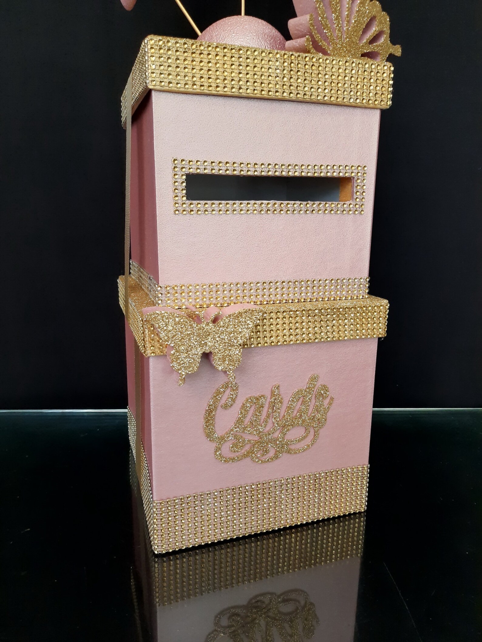 A Two-tier Card Box With Butterfliescardbox for Cards - Etsy
