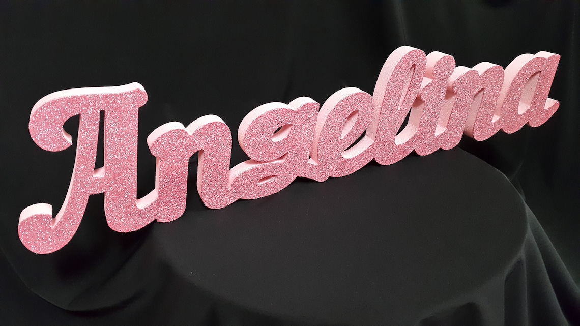 Pink Glitter Custom Name Styrofoam 3D,3D Number,pink Letters Name Age ...