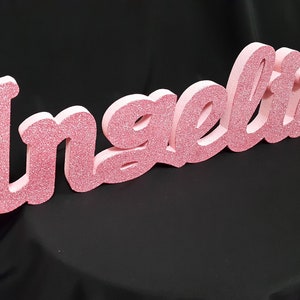 Pink Glitter Custom Name Styrofoam 3D,3D Number,pink Letters Name Age ...