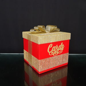 RED Square Card Box Sweet 16, Card Box Wedding, Mitzvah,quince,sweet 16 ...