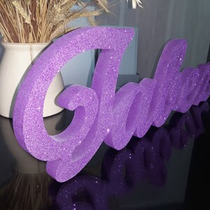 Purple Glitter Custom Name 3D Jabez, Purple Foam Letters Name Age Block ...