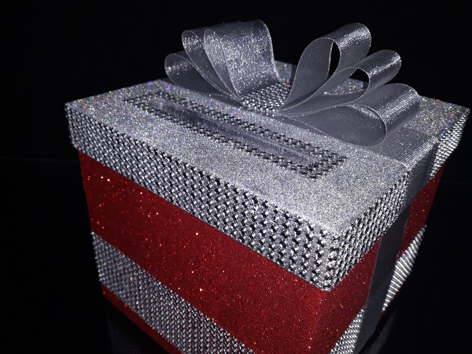 Red Glitter Square Card Boxcard Box Sweet 16card Box | Etsy