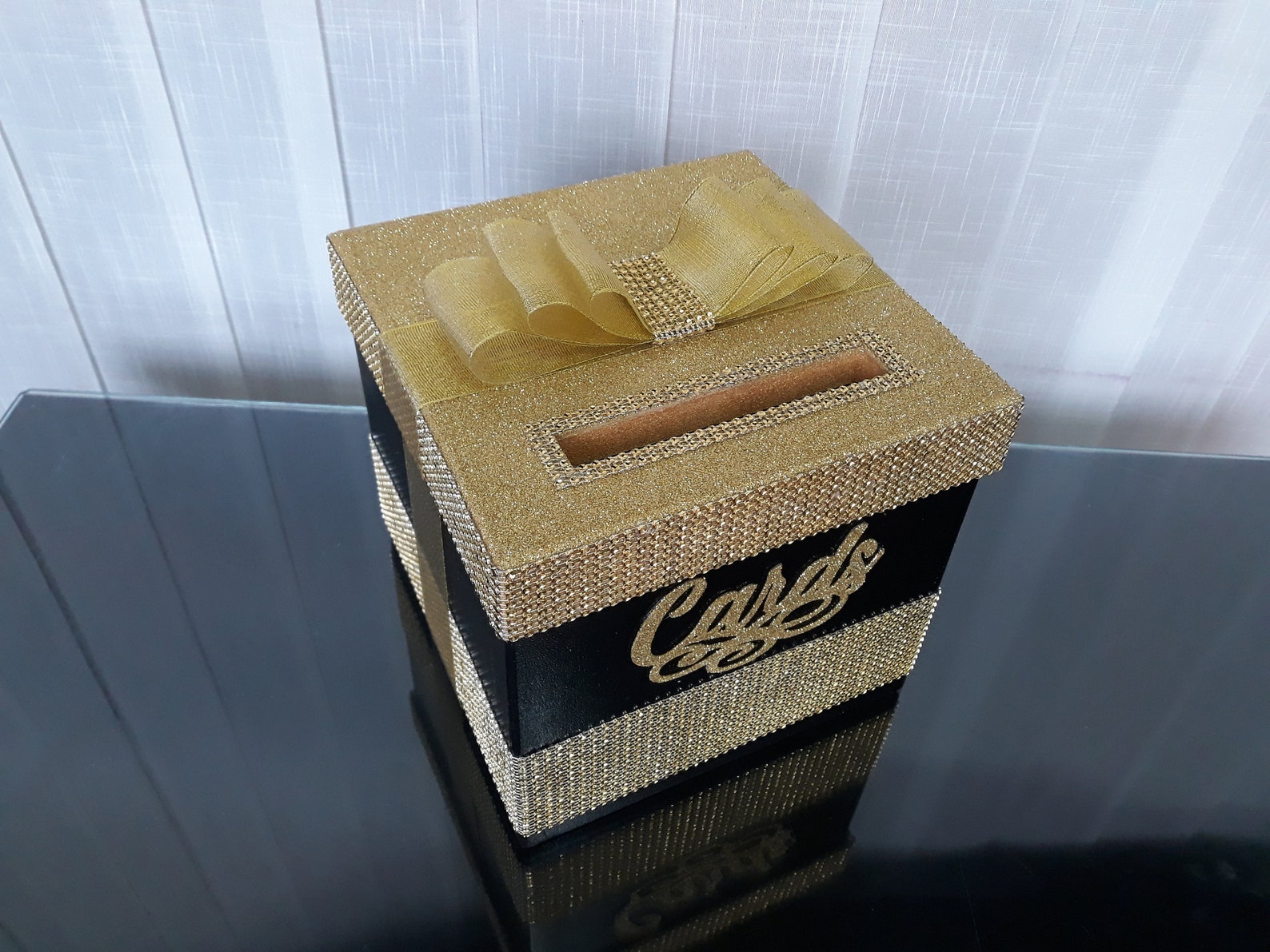 Black Square Card Box Sweet 16 Card Box Wedding - Etsy