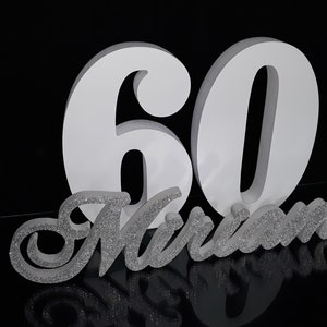 60 Sign,set Big 3D Name Two Number From Styrofoam,first Birthday,sign ...
