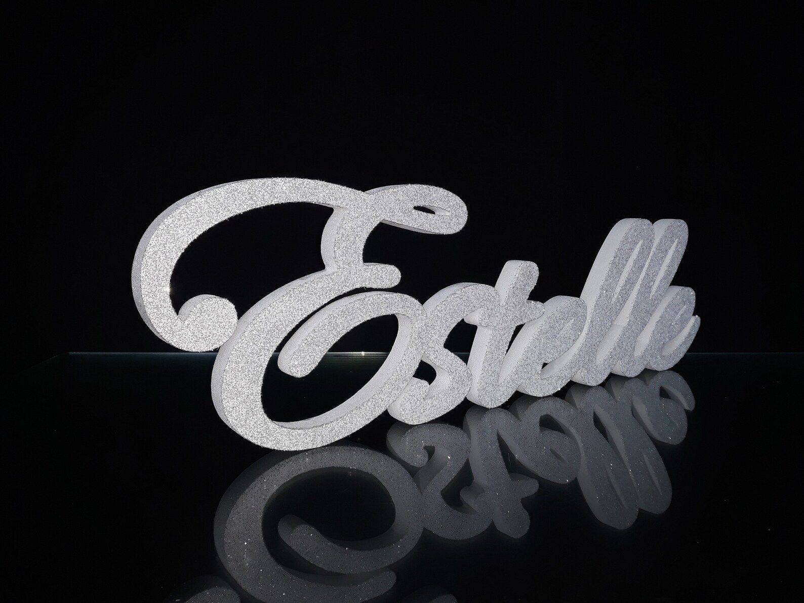 White Color Custom Name 3D White Glitterstyrofoam Name Foam | Etsy