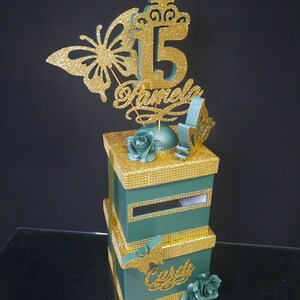 Esmerald Green Card Box With Butterflies, Cardbox Cards Butterflies ...