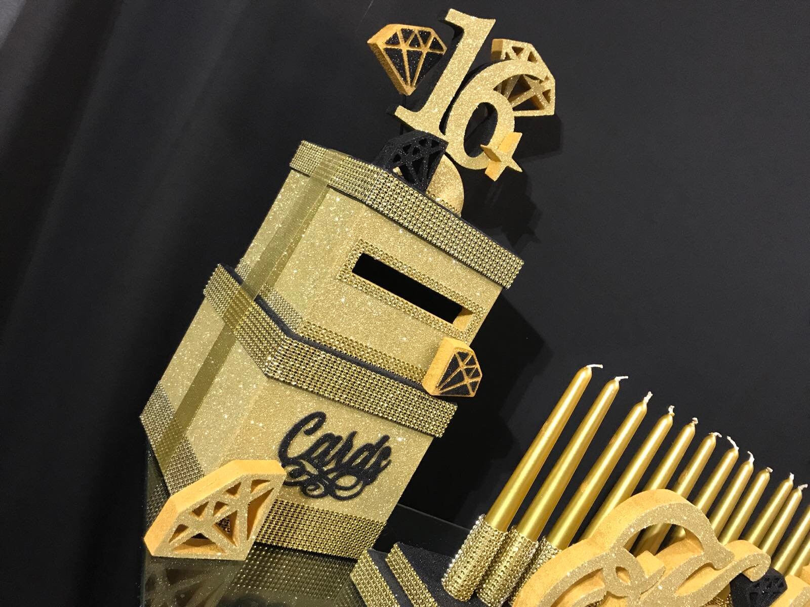 SET Diamonds Sweet 16 Candelabra Foam and Cardboxdiamonds - Etsy