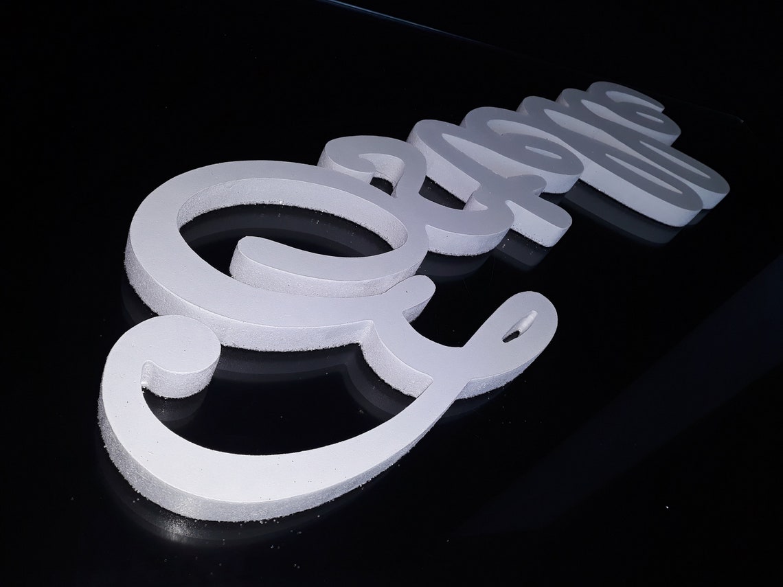White Color Custom Name 3D White Glitterstyrofoam Name Foam - Etsy