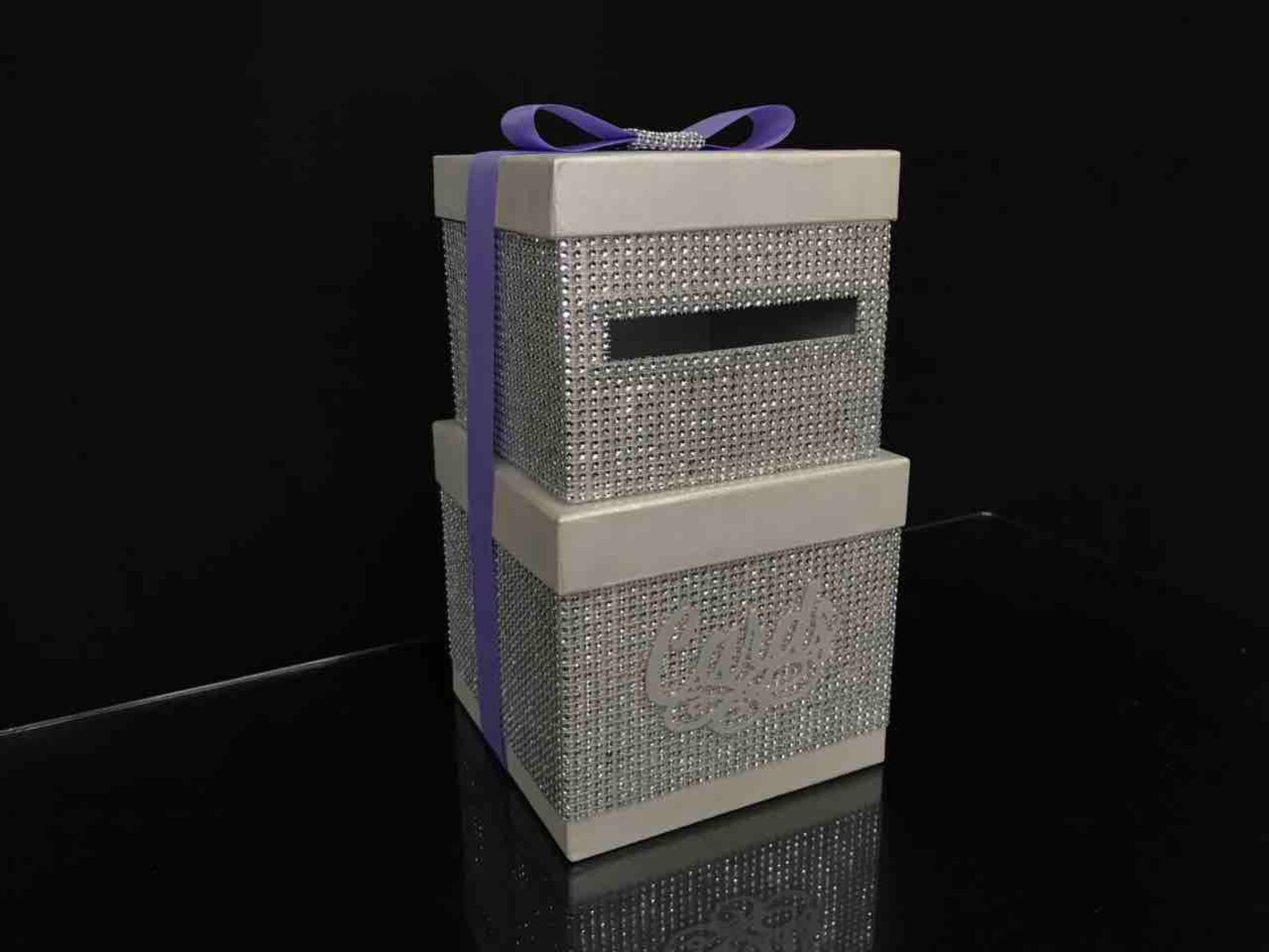 A Two-tier Card Box a Two-story Cardboxa Box for Cards | Etsy