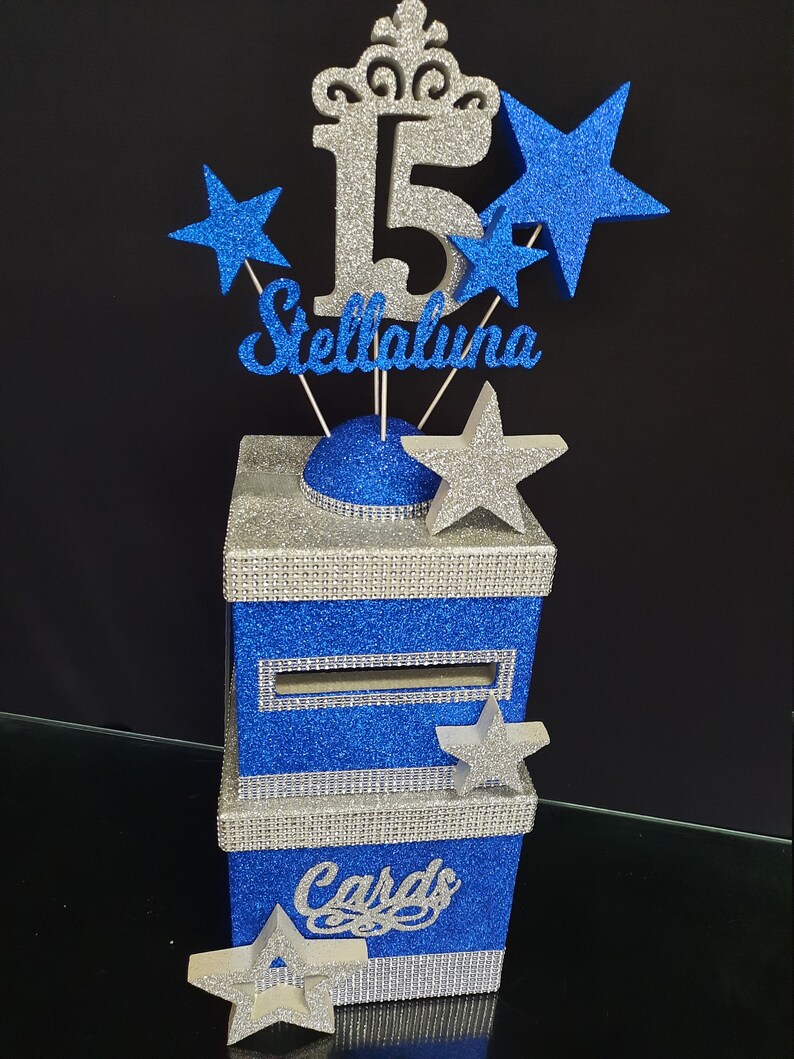 Stars Card Box a Two-story Cardbox With Stars a Box for - Etsy