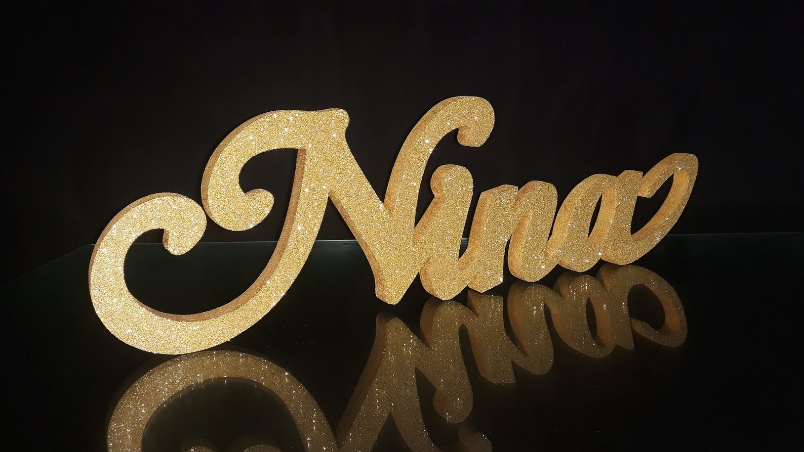 Gold Color Custom Name 3D Nina Gold Glitterfoam Letters Name - Etsy