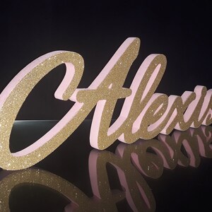Pink Color Custom Name 3D Alexis Gold Glitter,foam Letters Name ,3D ...