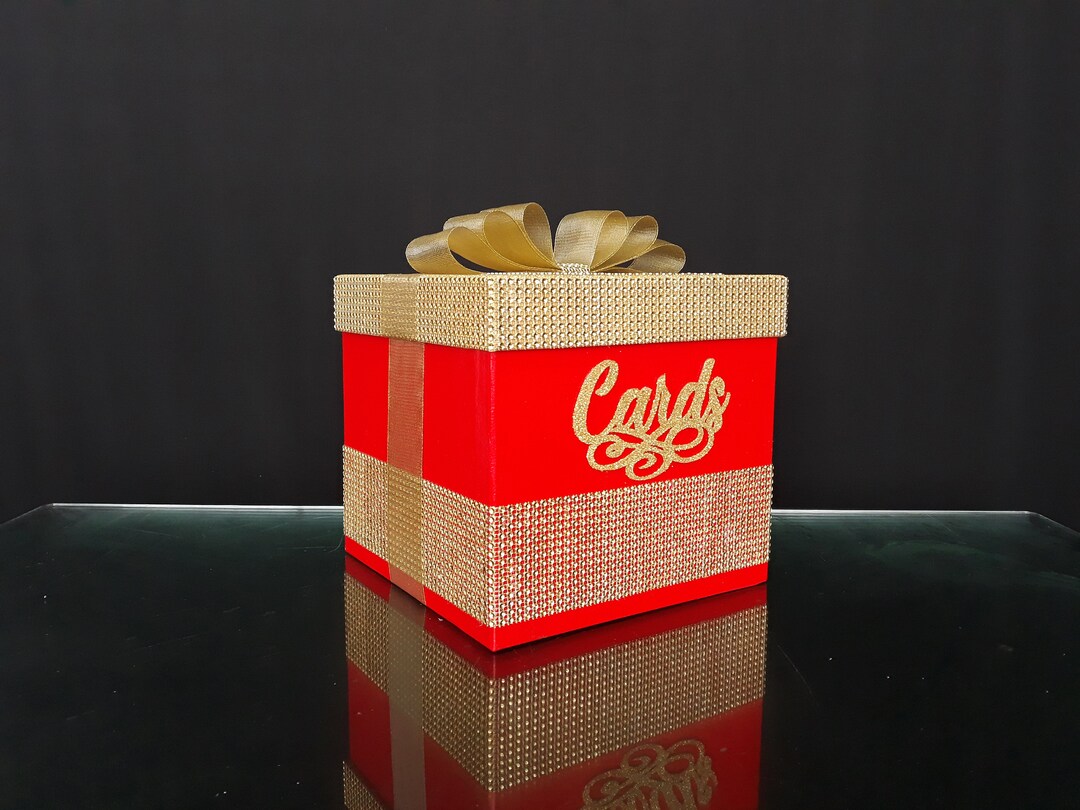 RED Square Card Box Sweet 16, Card Box Wedding, Mitzvah,quince,sweet 16 ...