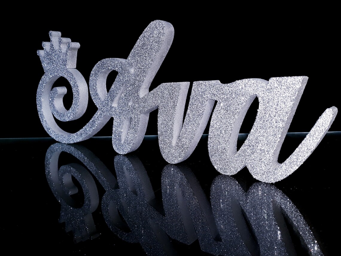 Silver Glitter Custom Name 3d,bat Mitzvah Foam Letters Name,3d Numbers ...