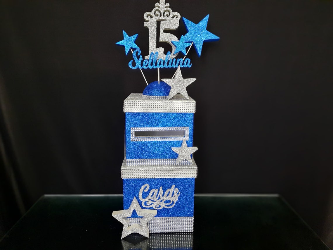 Stars Card Box a Two-story Cardbox With Stars a Box for | Etsy