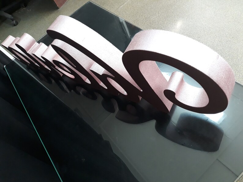 Big rose gold 3D sign 12 styrofoam custom name letters | Etsy