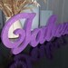 Purple Glitter Custom Name 3D Jabez, Purple Foam Letters Name Age Block ...