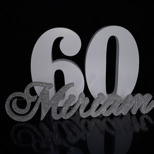 60 Sign,set Big 3D Name Two Number From Styrofoam,first Birthday,sign ...