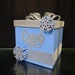 Llight Blue Card Box With Snowflakes Cardbox Winter Box for - Etsy