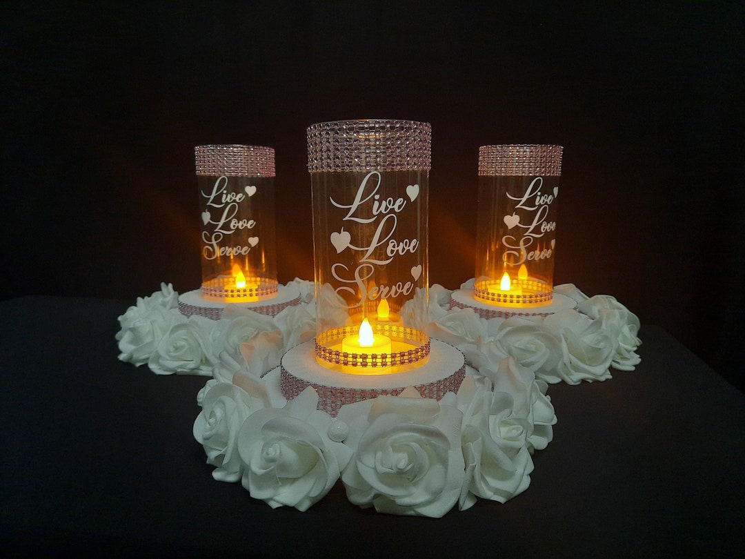 White Centerpieces for Table, Quinceañera Centerpieces Tables, Luminary ...