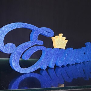 Custom Name Emani 16 Royal Blue Glitter Styrofoam 3d,silver Letters ...