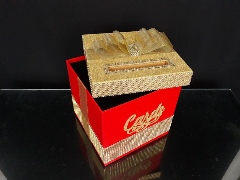 RED Square Card Box Sweet 16, Card Box Wedding, Mitzvah,quince,sweet 16 ...