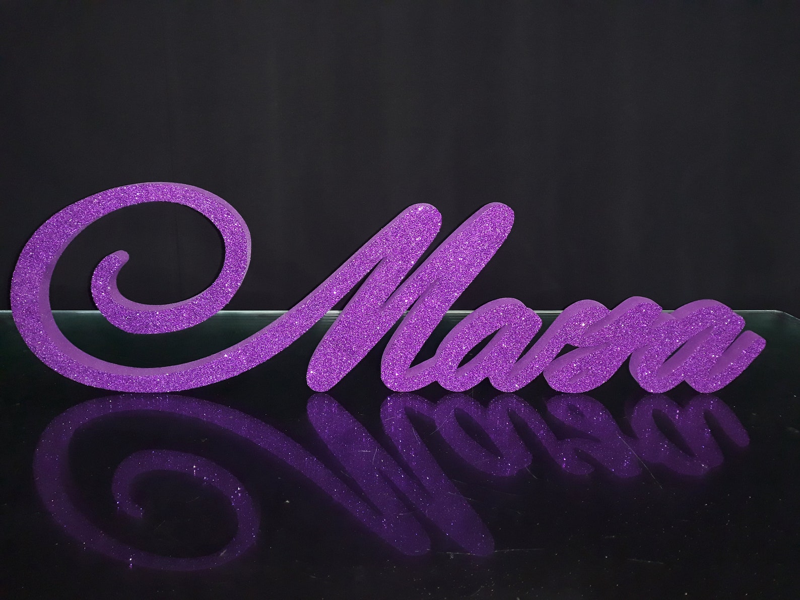 Purple Color Name 3D Maya Purple Glitter Foam Letters Name - Etsy