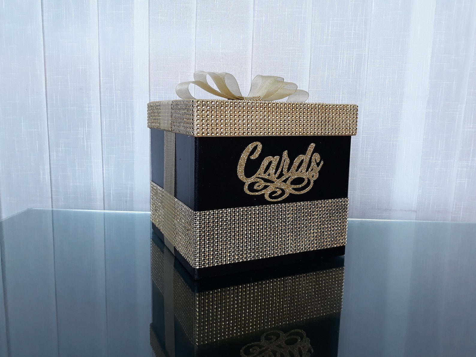 Black Square Card Box Sweet 16 Card Box Wedding - Etsy