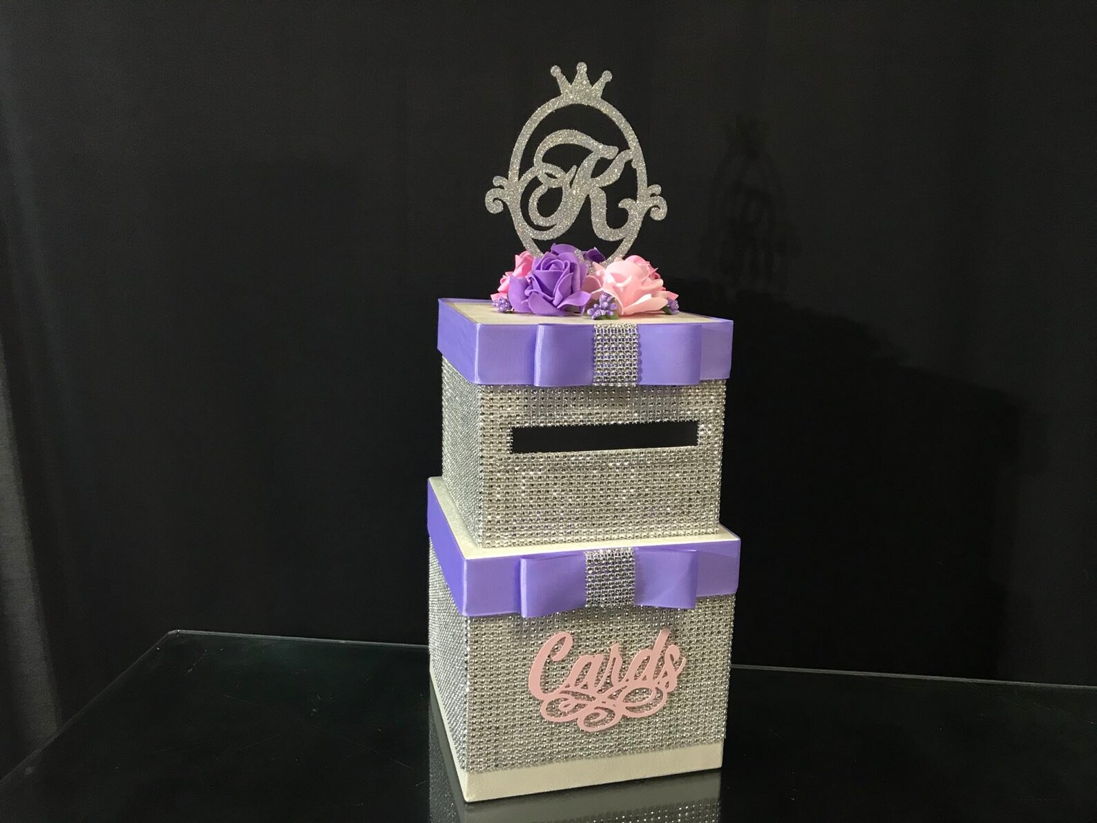 A Two-tier Card Box With Rose, a Two-story Cardbox, a Box for Cards ...