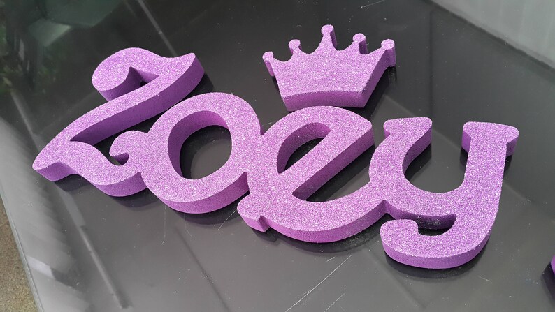 Custom Name Violet Styrofoam 3D Violet Letters Name Age - Etsy UK