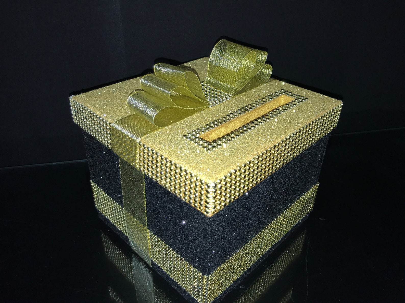 Square Card Box Glitter and Bling for Sweet | Etsy