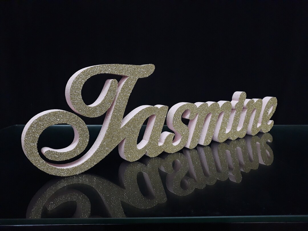 Pink Color Custom Name 3D Gold Glitter,styrofoam Name, Foam Letters Age ...