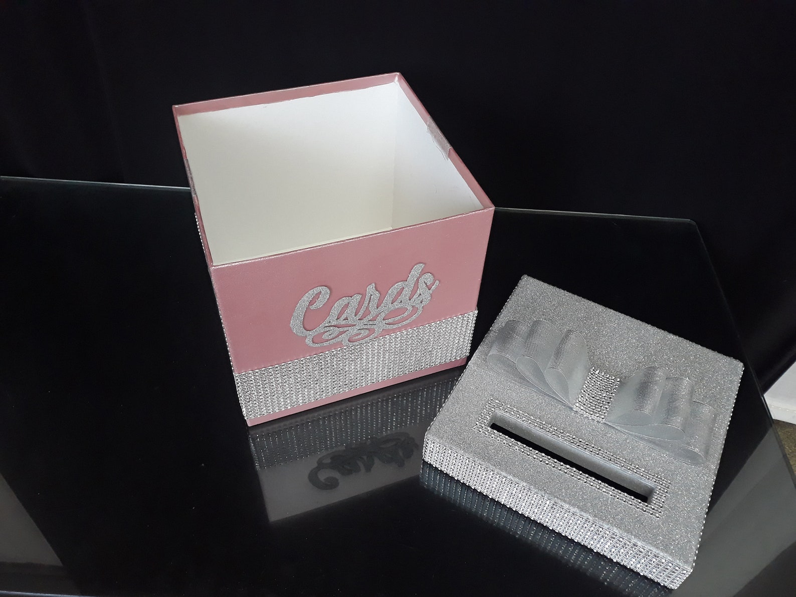 Navy Blue Square Card Box Sweet 16 Card Box Wedding - Etsy