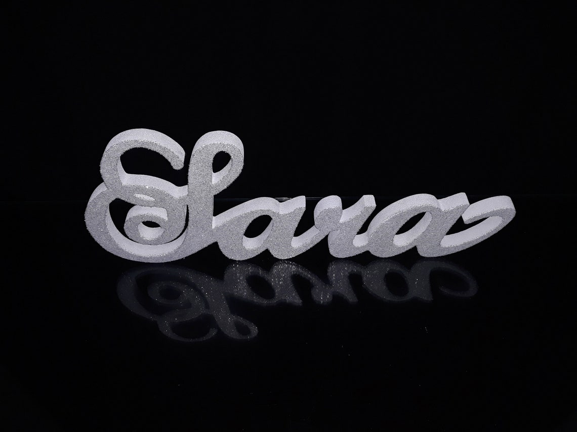 White Color Custom Name 3D Sara Glitterfoam Letters Name Age - Etsy