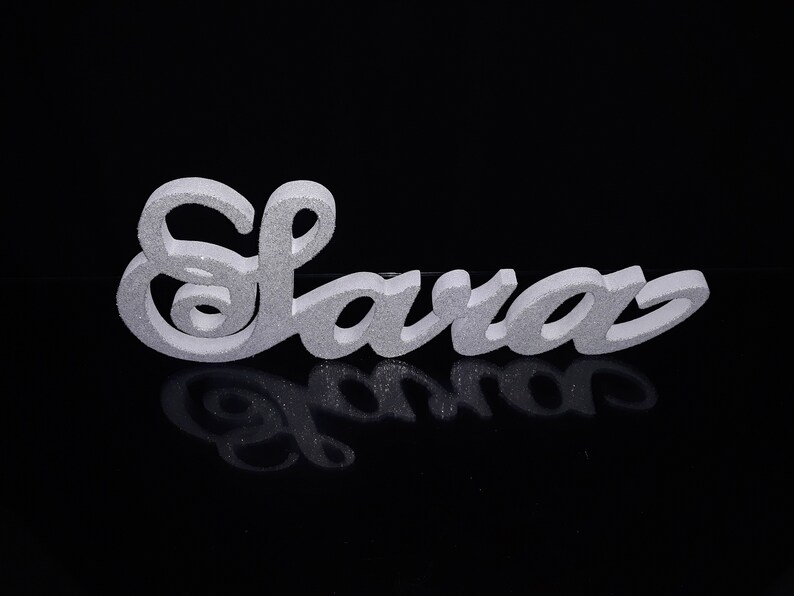 White Color Custom Name 3D Sara Glitterfoam Letters Name Age - Etsy