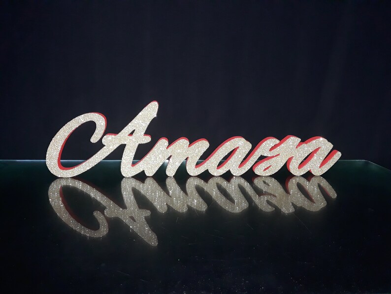 Red Color Custom Name 3D Gold Glitterfoam Letters3d - Etsy