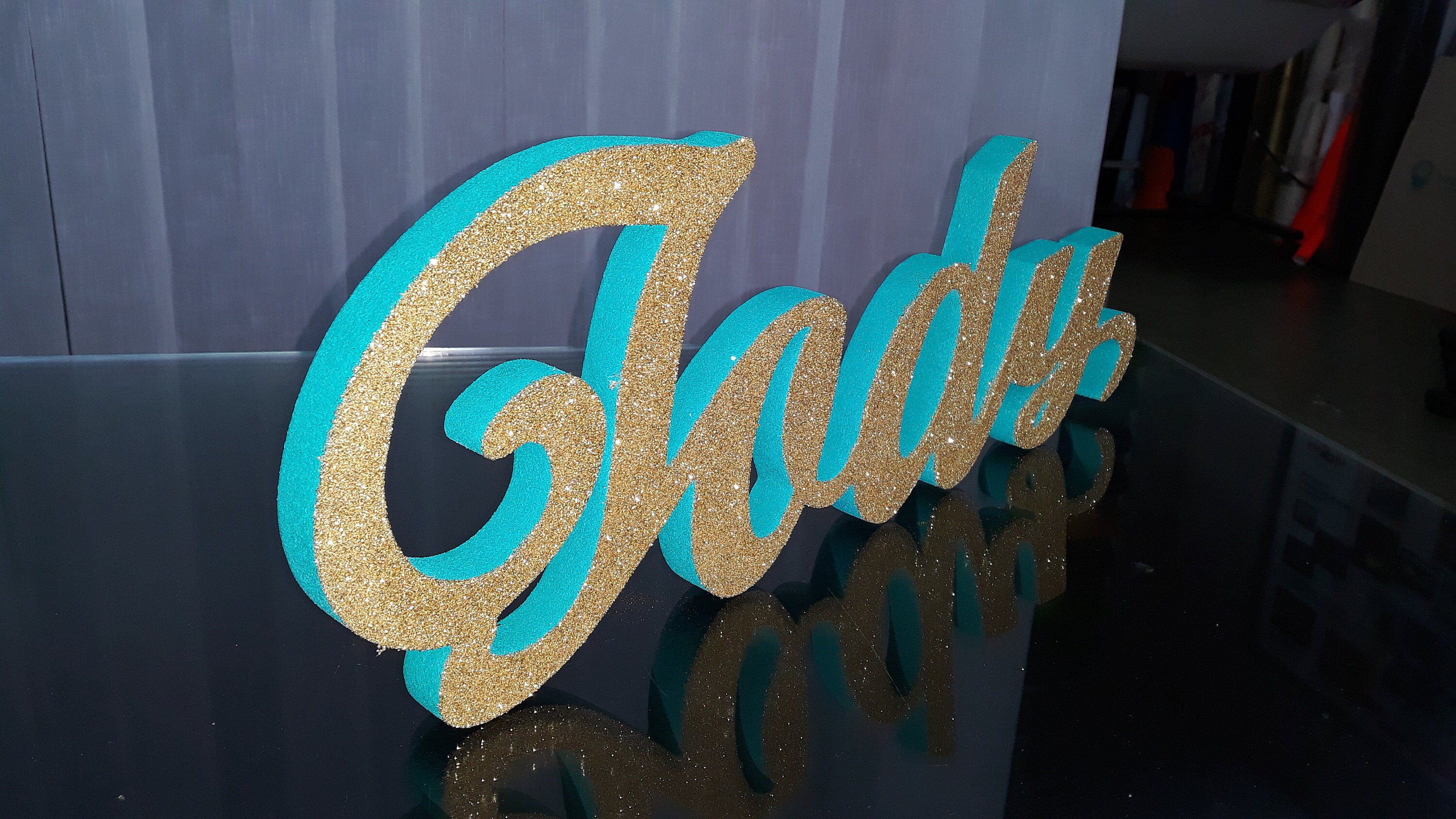 Turquoise Color Custom Name 3D Jody Gold Glitterstyrofoam - Etsy