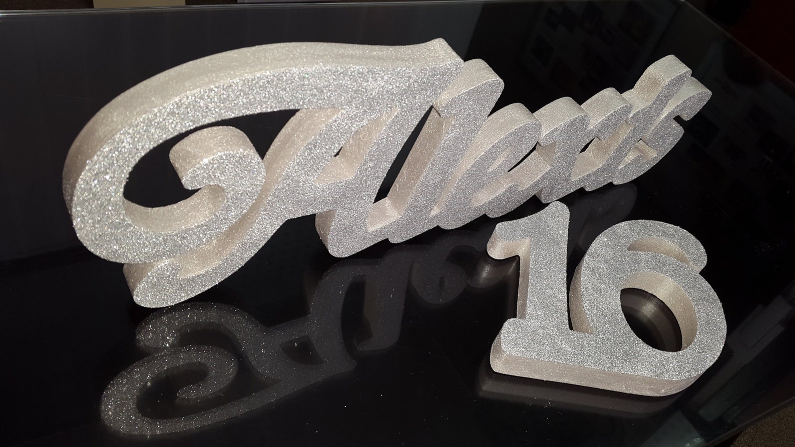 Custom Name Silver Glitter Styrofoam Letters 3D Silver | Etsy