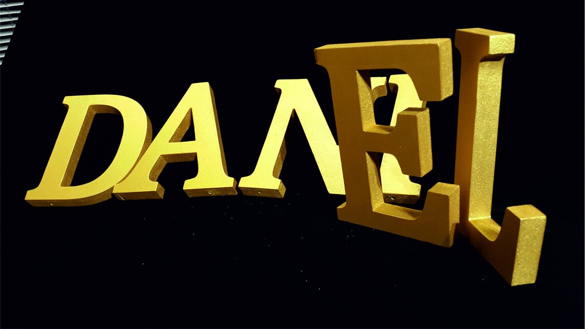 Gold Glitter Custom Name 3dgold Daniel Letters Name Age - Etsy